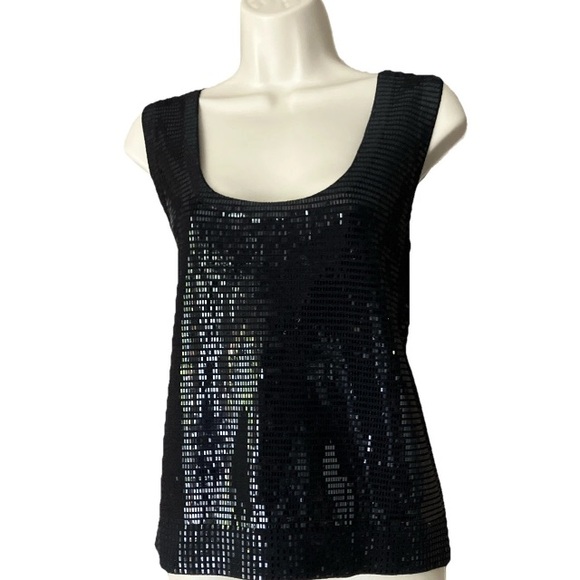St. John | Tops | St John Collection Black Sequin Santana Knit Tank ...